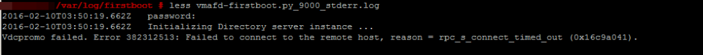 A Private Cloud All For Myself Failed To Run Vdcpromo Firstboot Script Execution Error